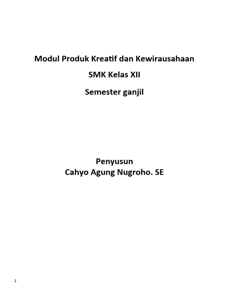 Modul PKK Kelas XII Semester Ganjil (AGUNG) | PDF | Karier & Perkembangan