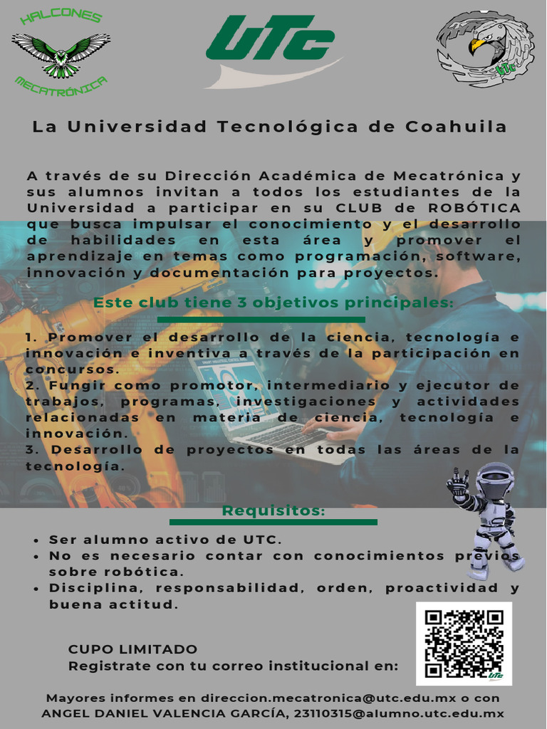 Únete al Club de Robótica UTC | PDF