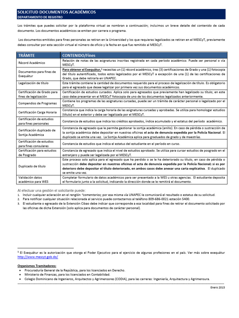 Registro Mescyt Detalles - de - Las - Gestiones | PDF