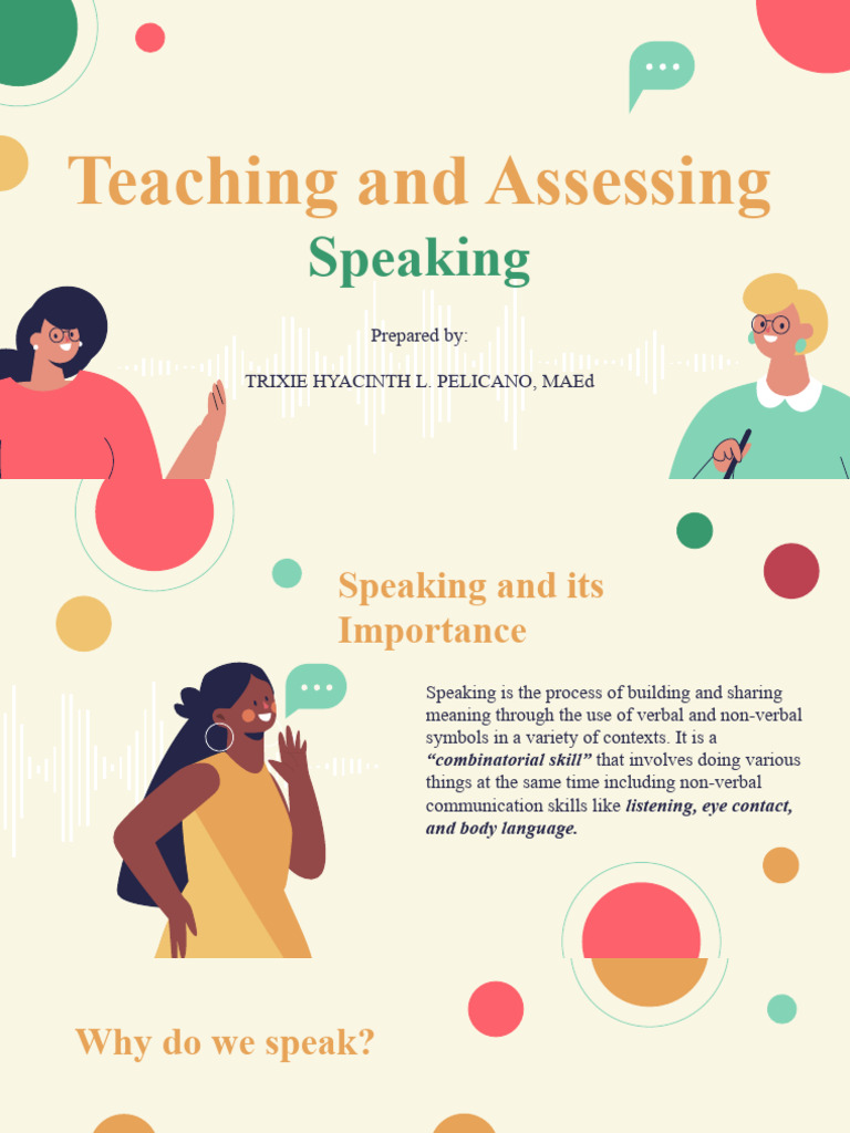 Teaching Speaking Skills | PDF