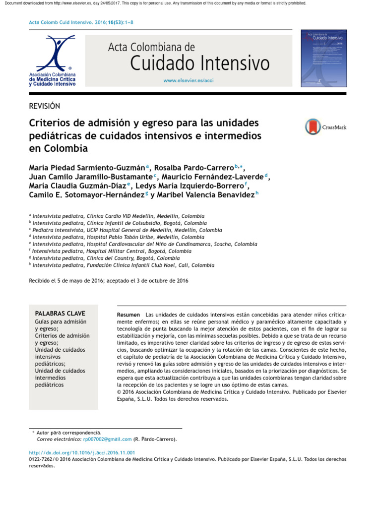 Criterios de Ingreso UCIP 2016 | PDF