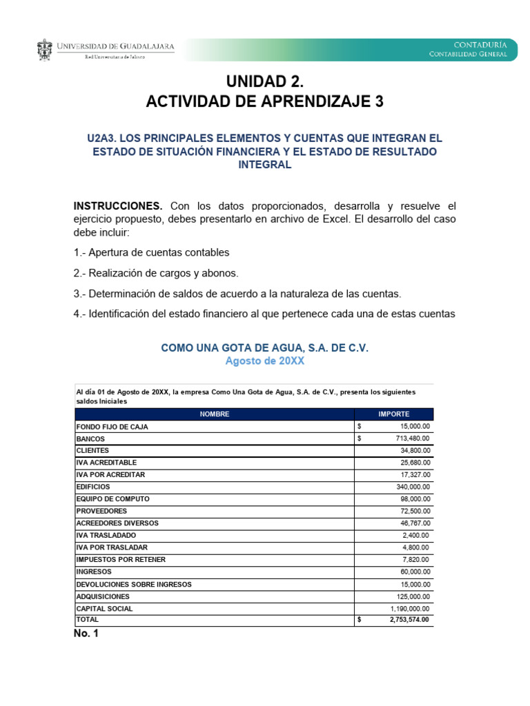 Unidad 2. Actividad de Aprendizaje 3 | PDF | Impuesto al valor agregado | Contabilidad
