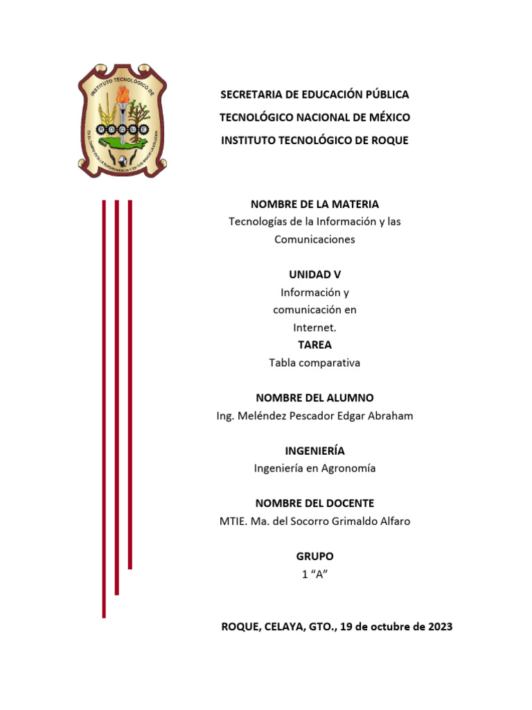 Secretaria de Educación Pública Tecnológico Nacional de México ...