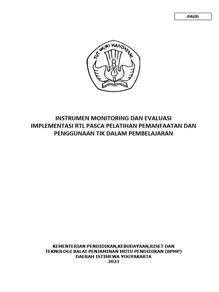 FIXED - Instrumen Monev Pasca Pendampingan TIK - PAUD | PDF