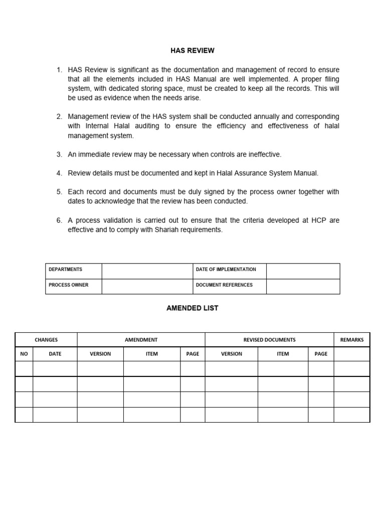 Annual HAS Review and Documentation | PDF