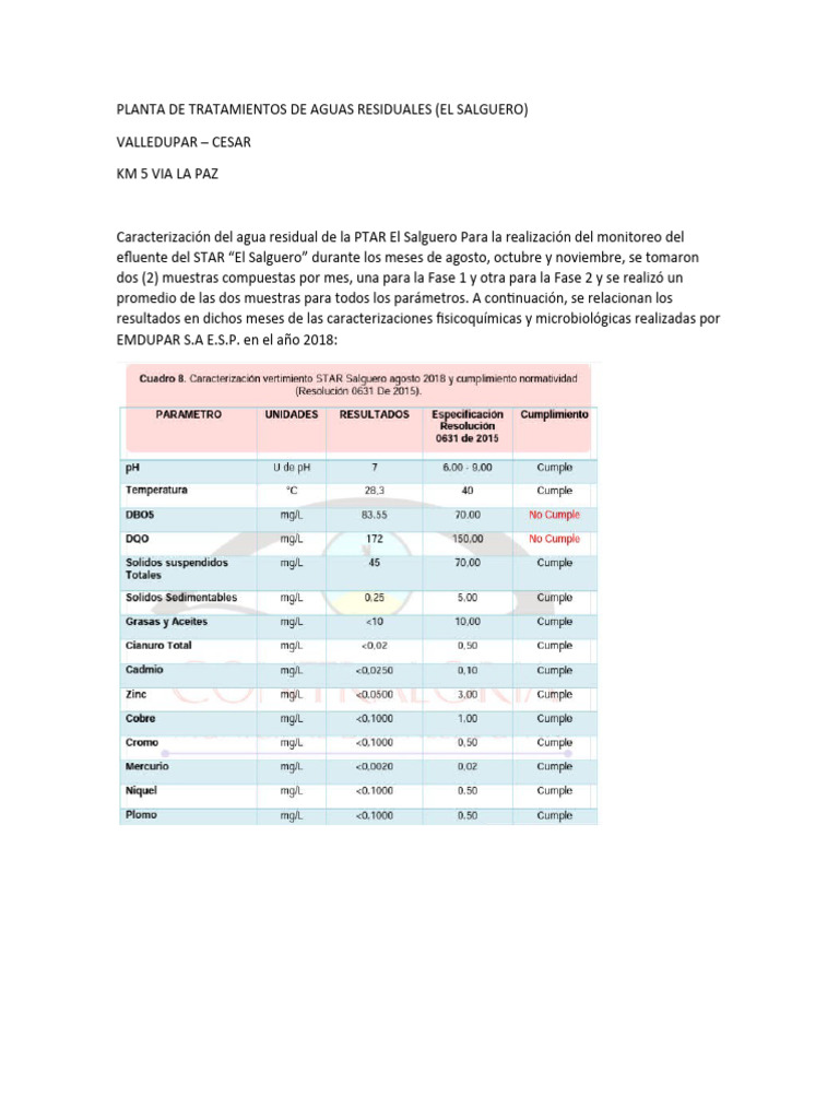 Planta de Tratamientos de Aguas Residuales | PDF