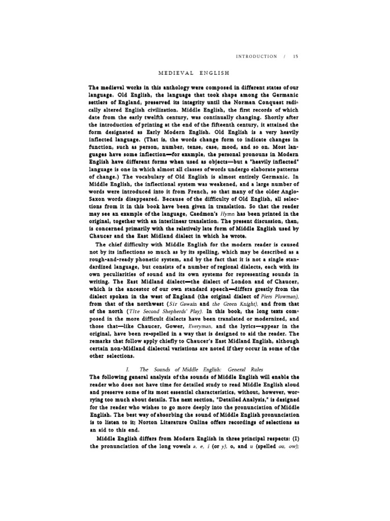 The Norton Anthology of EL - Middle English | PDF