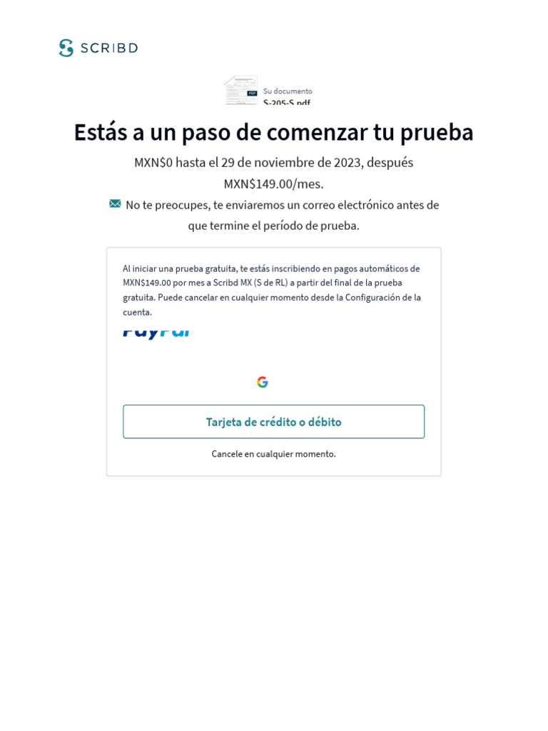 Información de Pago - Proceso de Compra - Scribd - Scribd | PDF