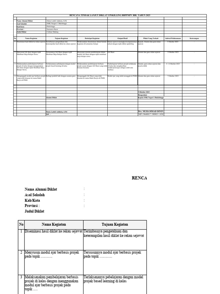 RTL Diklat Upskilling BBPPMPV BBL | PDF