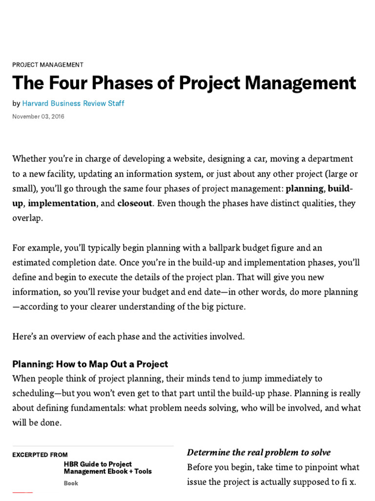 The Four Phases of Project Management | PDF | Business