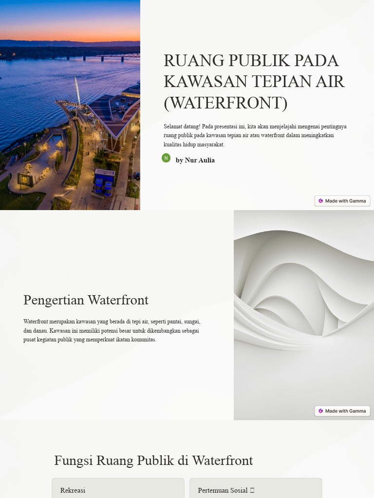 Ruang Publik Pada Kawasan Tepian Air Waterfront | PDF