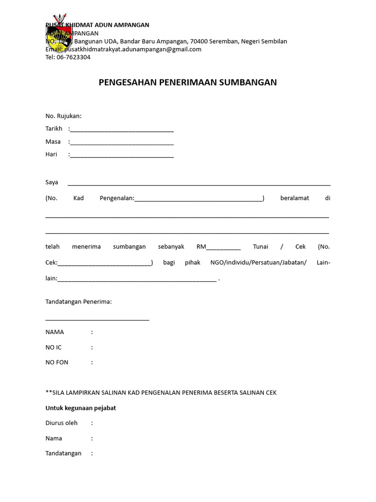 Pengesahan Penerimaan Sumbangan | PDF