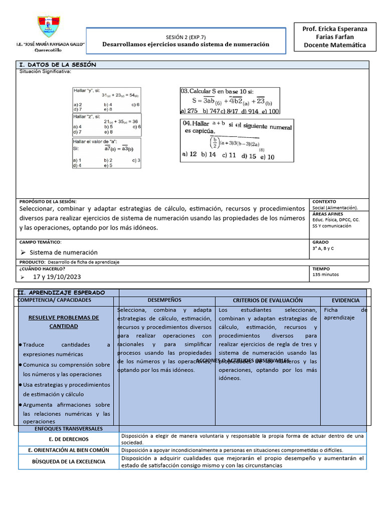 Sesión N°2 3ero | PDF