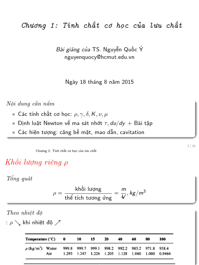 CHNG 1 Tinh CHT C Hoc Cua Lu CHT | PDF