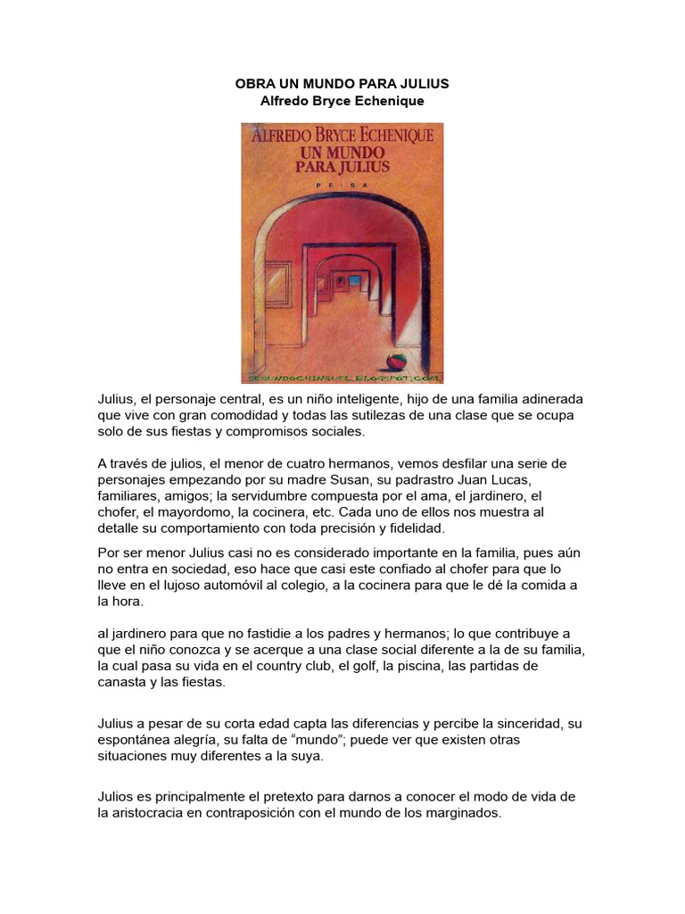Obra Un Mundo para Julius | PDF