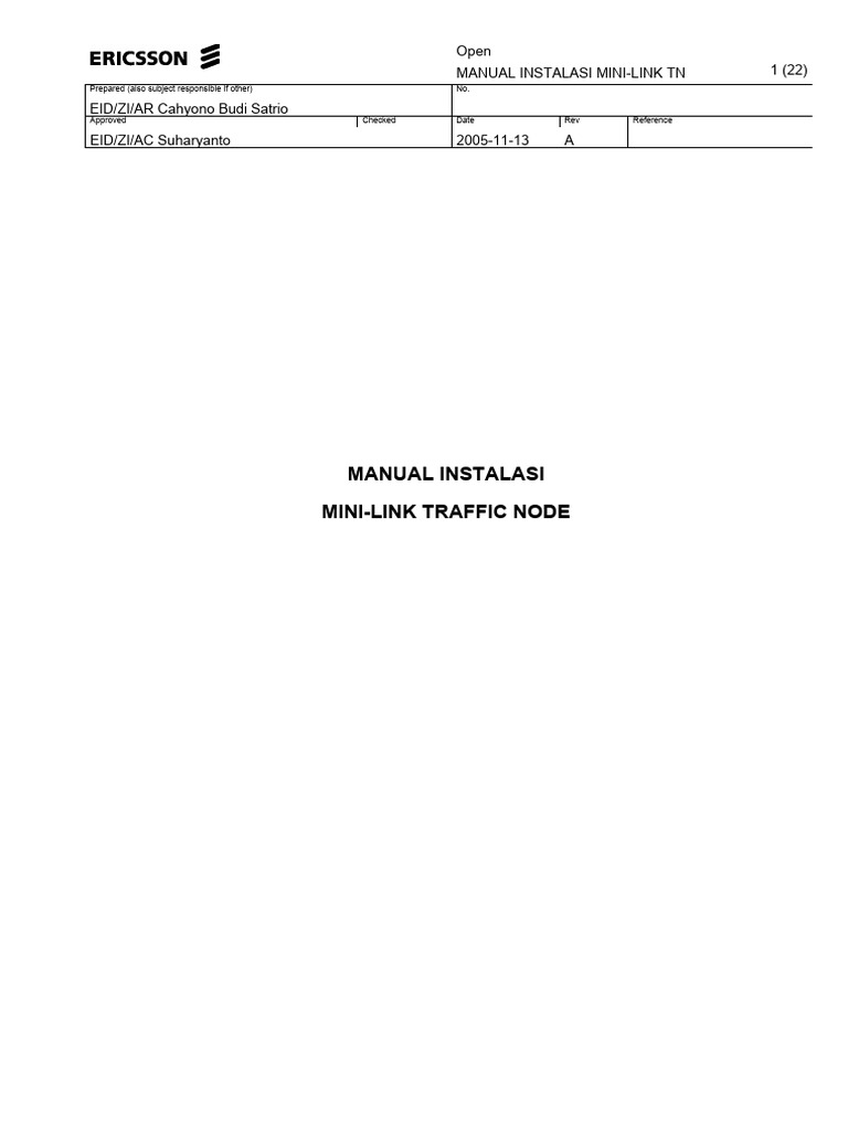 Tn Mini Link Manual Instalasi Pdf