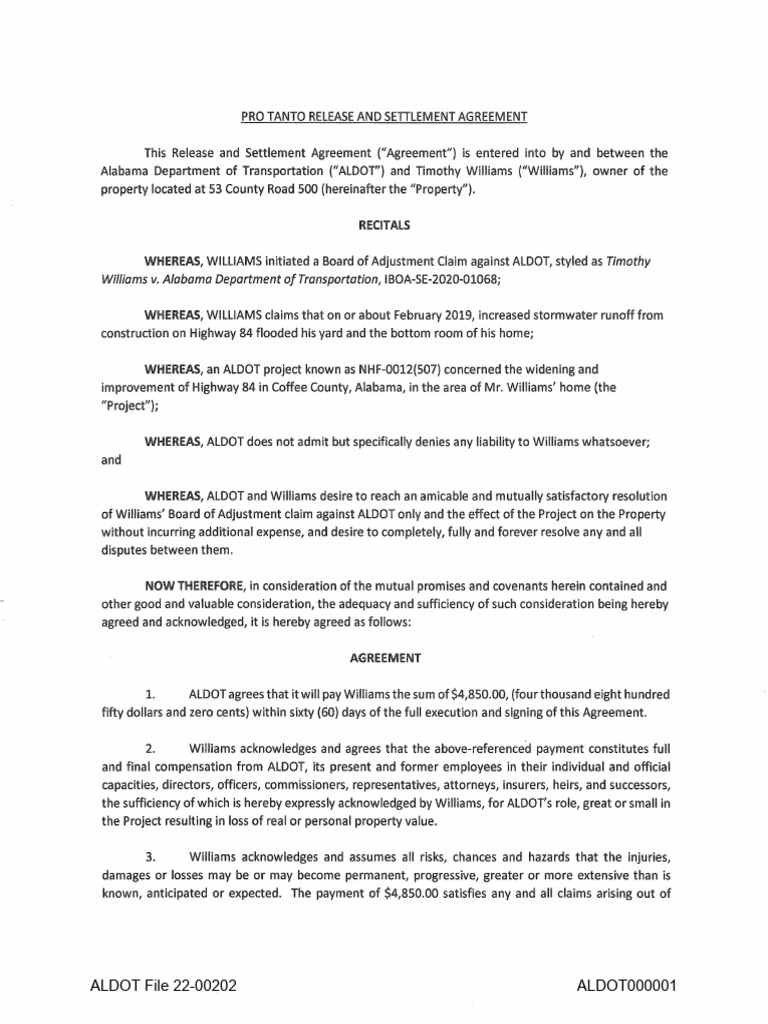 Settlement Agreement | PDF