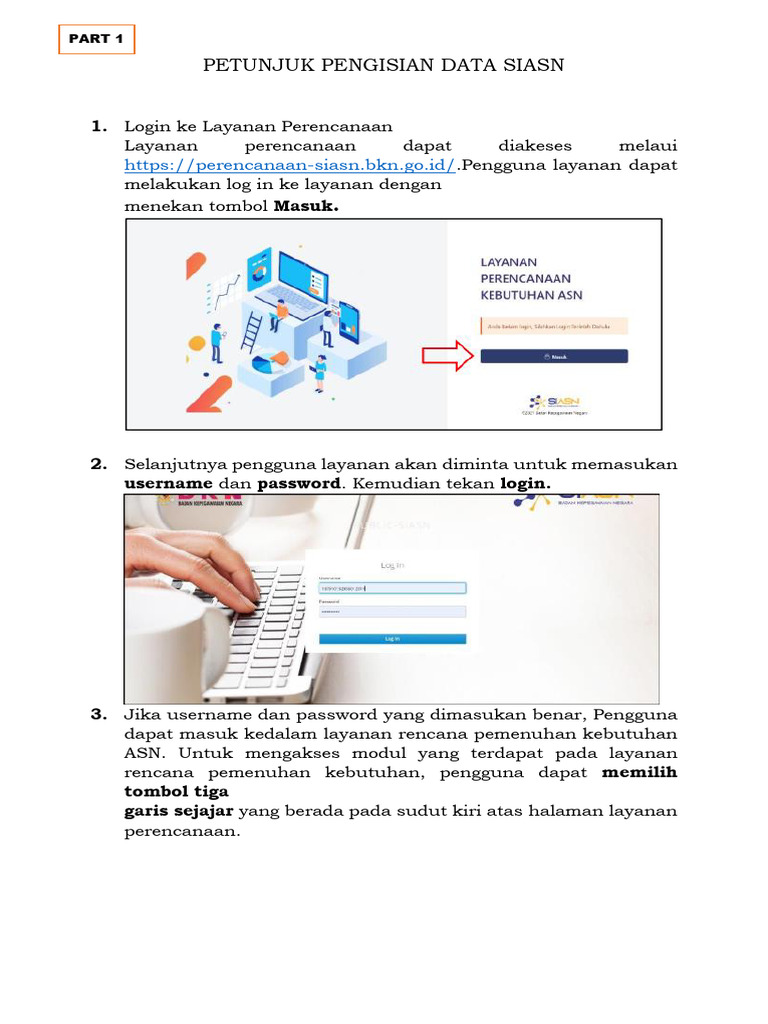 Part 1 - Pengisian Data Di Aplikasi Siasn | PDF