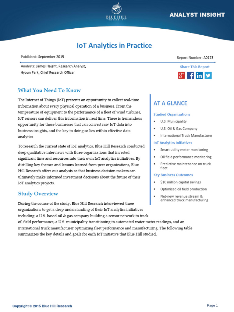 Iot Analytics in Practice | PDF