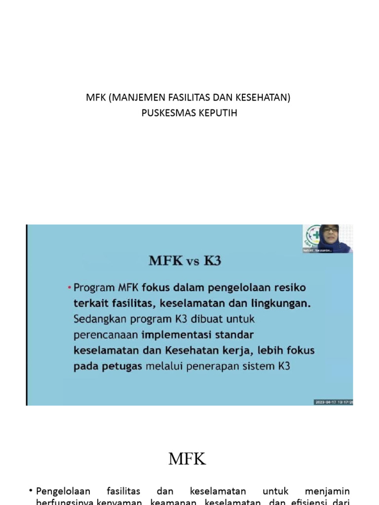 MFK (Manjemen Fasilitas Dan Kesehatan) Puskesmas Keputih | PDF