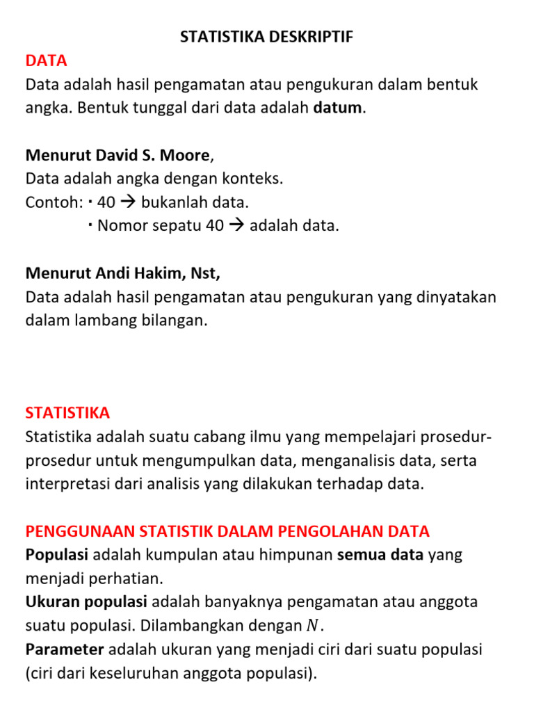 Statistika Deskriptif | PDF