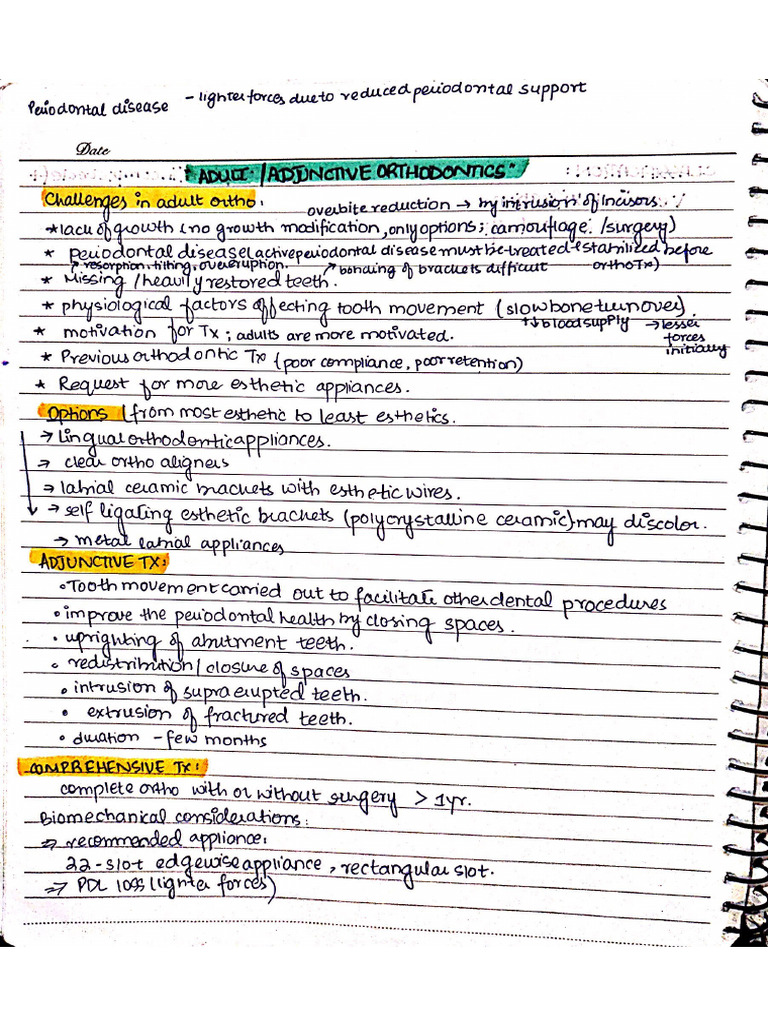 Adjunctive & Adult Orthodontics | PDF