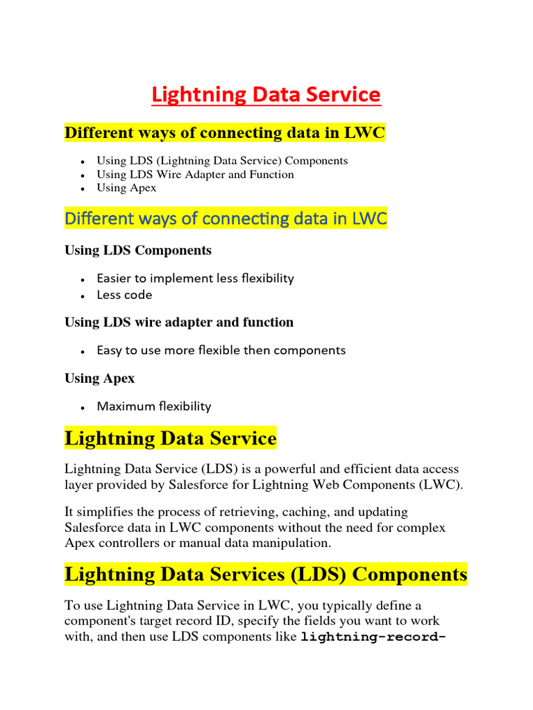 Lightning Data Service-1 | PDF