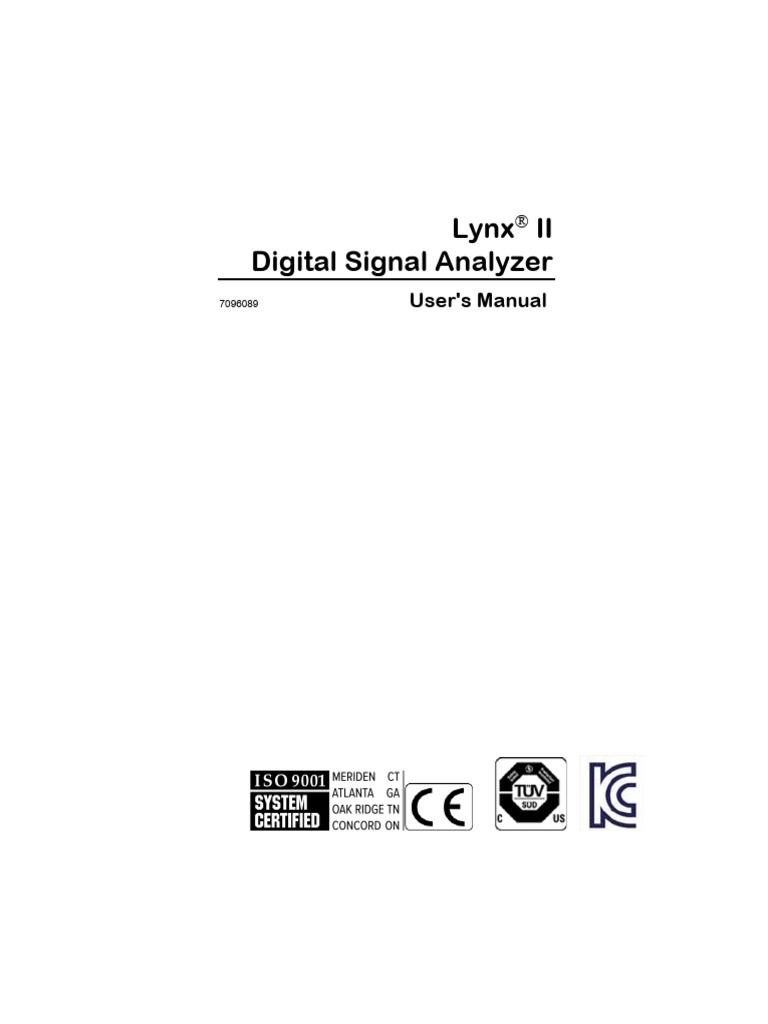 Lynx II User Manual | PDF | Technology & Engineering