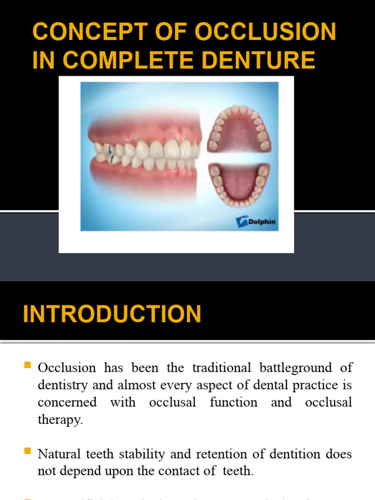 Concept of Occlusion in Complete Denture | PDF