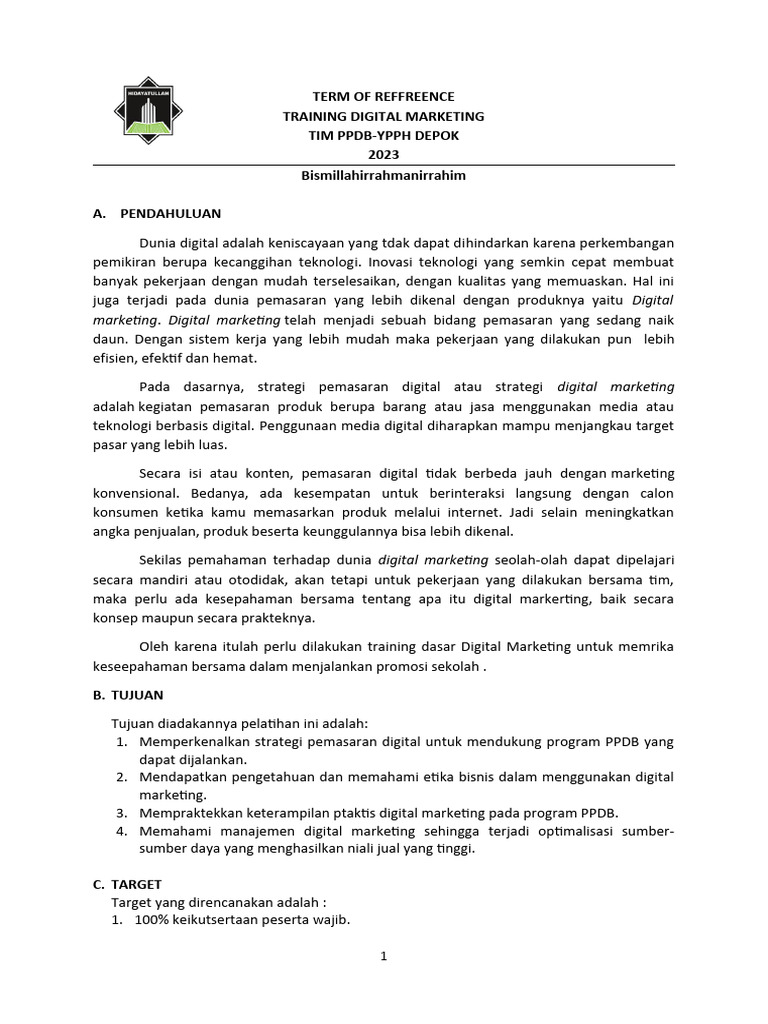 Tor Training Digital Marketing | PDF