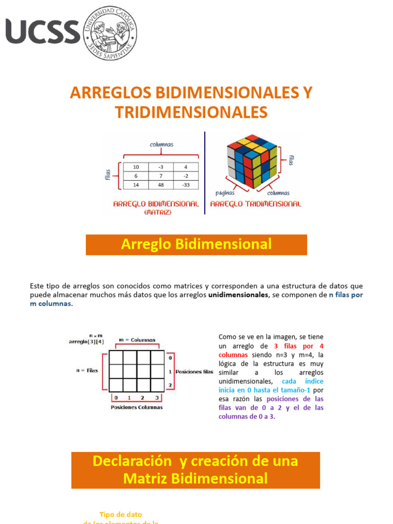 Arreglos Bidimensionales | PDF