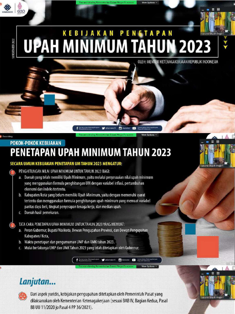 Materi MENAKER RI Dalam Rakor Persiapan Penetapan Upah Minimum Tahun ...