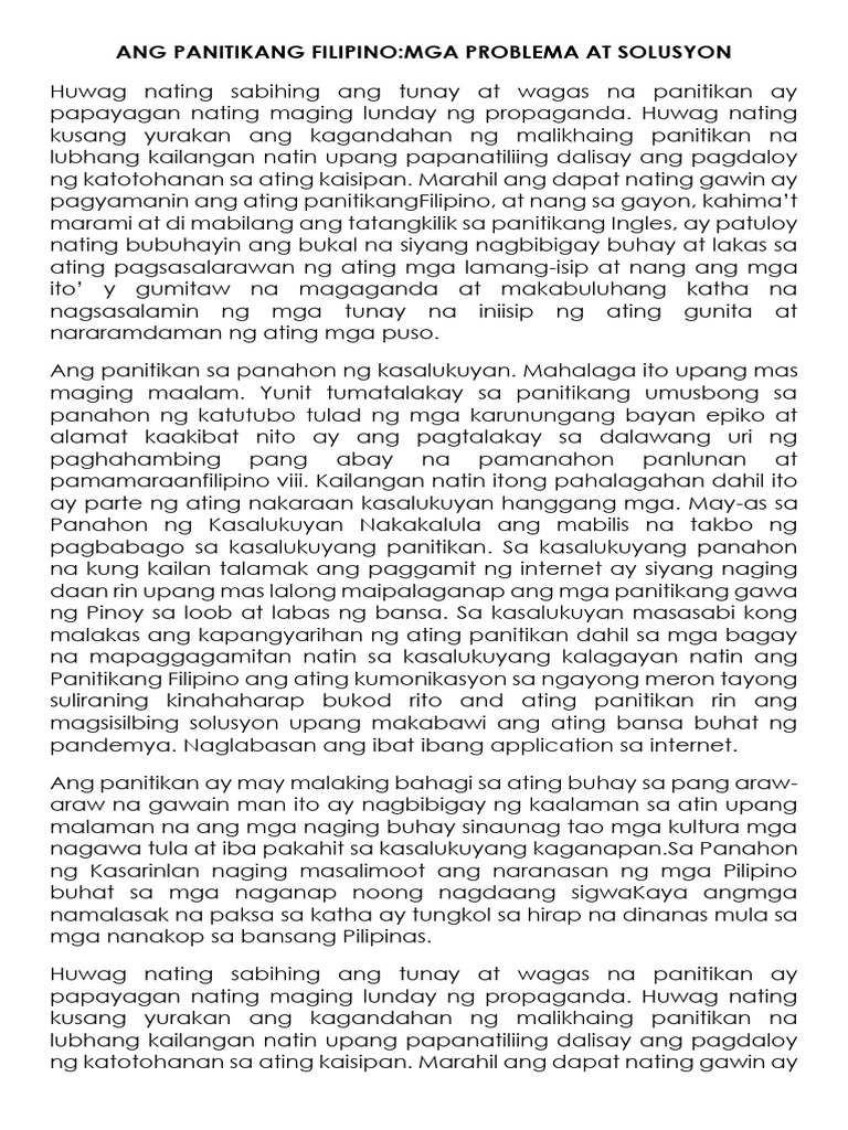 Ang Panitikang Filipino | PDF