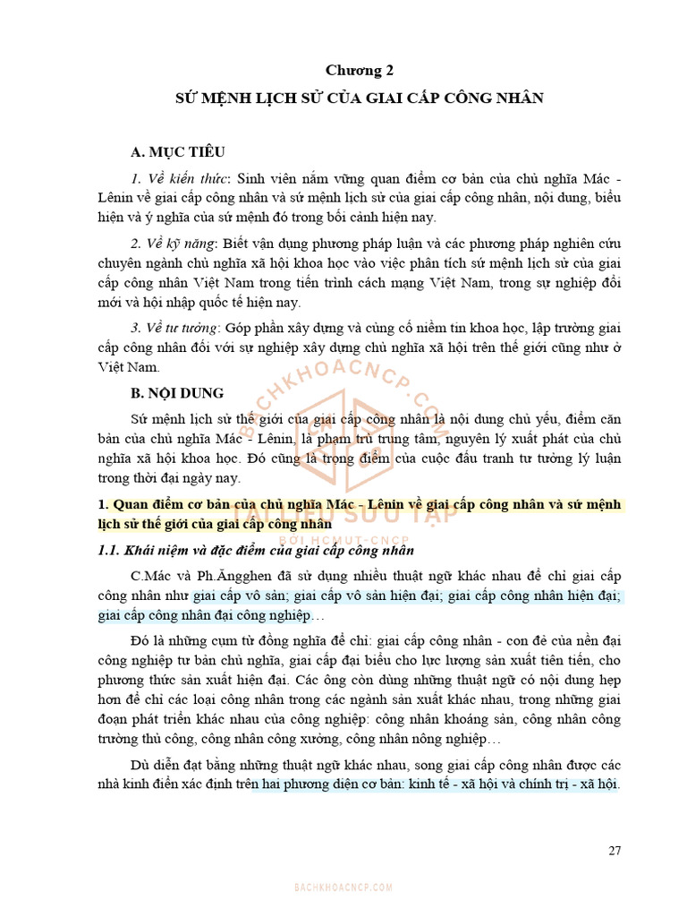 GIAO TRINH CNXHKH - T NG H P 2707 | PDF
