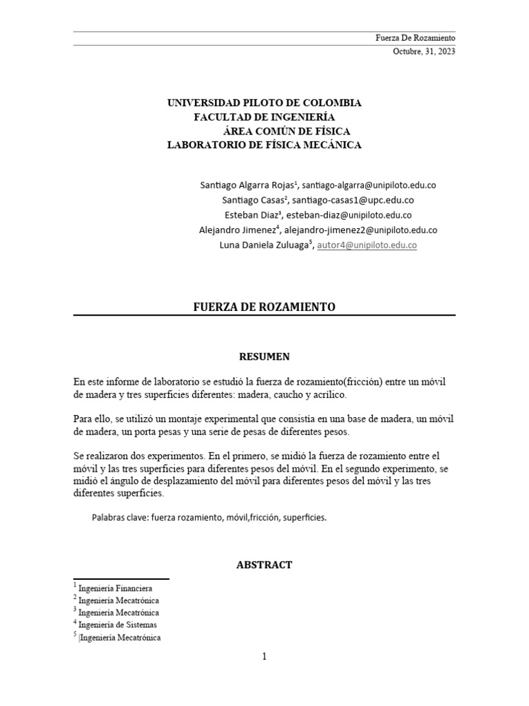 Formato Informes de Laboratorio 2023-2 UPC | PDF