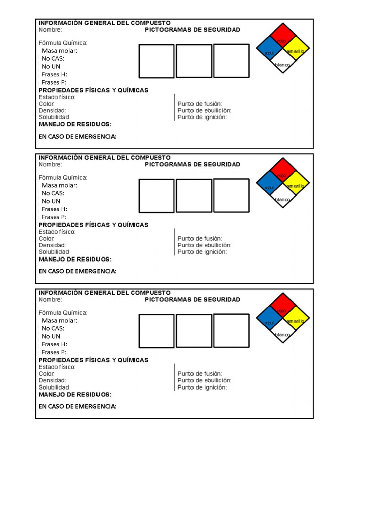 Formato Fichas de Seguridad | PDF