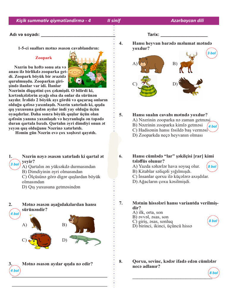 Azerbaycan Dili KSQ 4 - 2ci Sinif | PDF