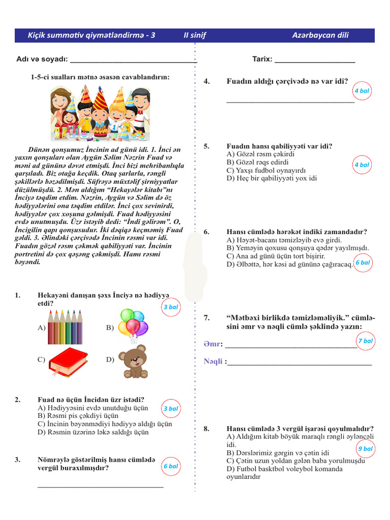 Azerbaycan Dili KSQ 3 - 2ci Sinif | PDF