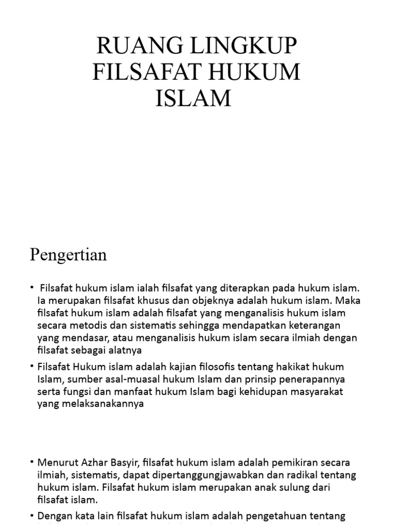 Ruang Lingkup Filsafat Hukum Islam | PDF
