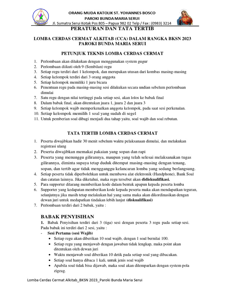 Juknis Lomba CCA BKSN 23 | PDF