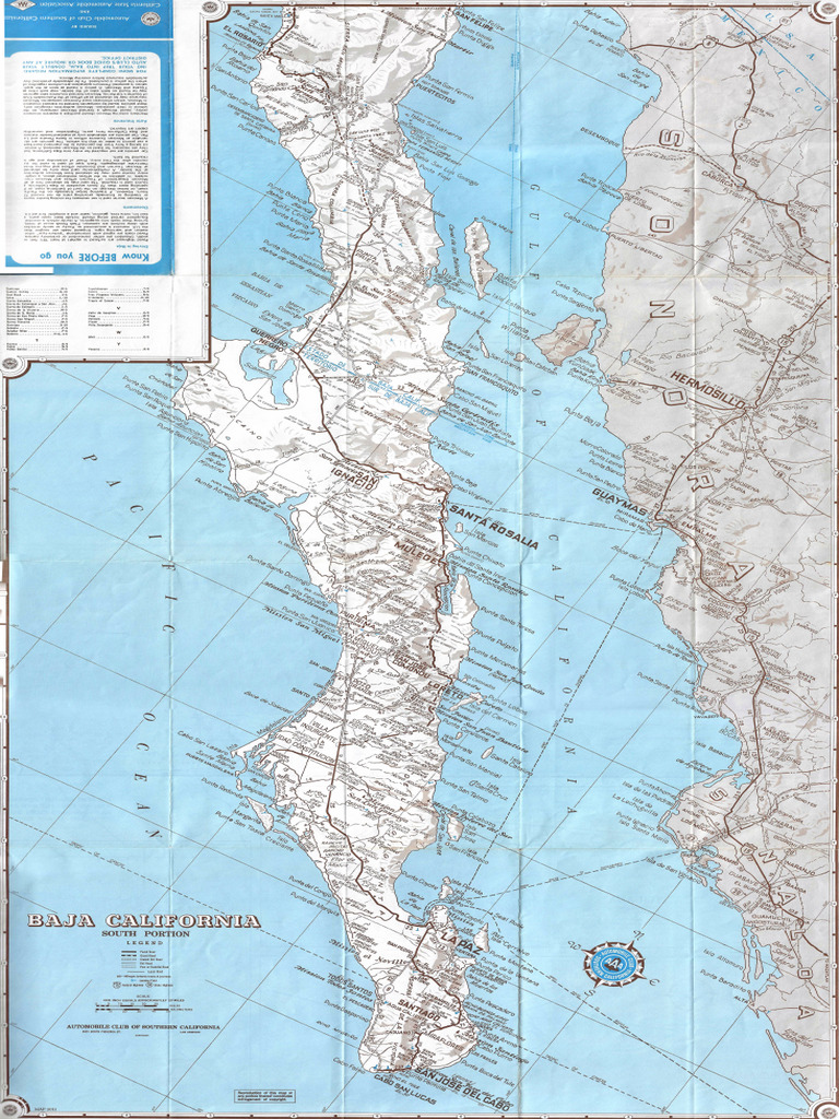 1973 Baja California Map AAA South | PDF