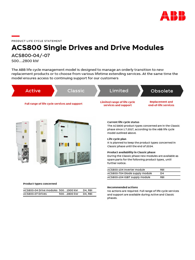 Life-Cycle-Statement ACS800 SD D4 R8i Rev D | PDF