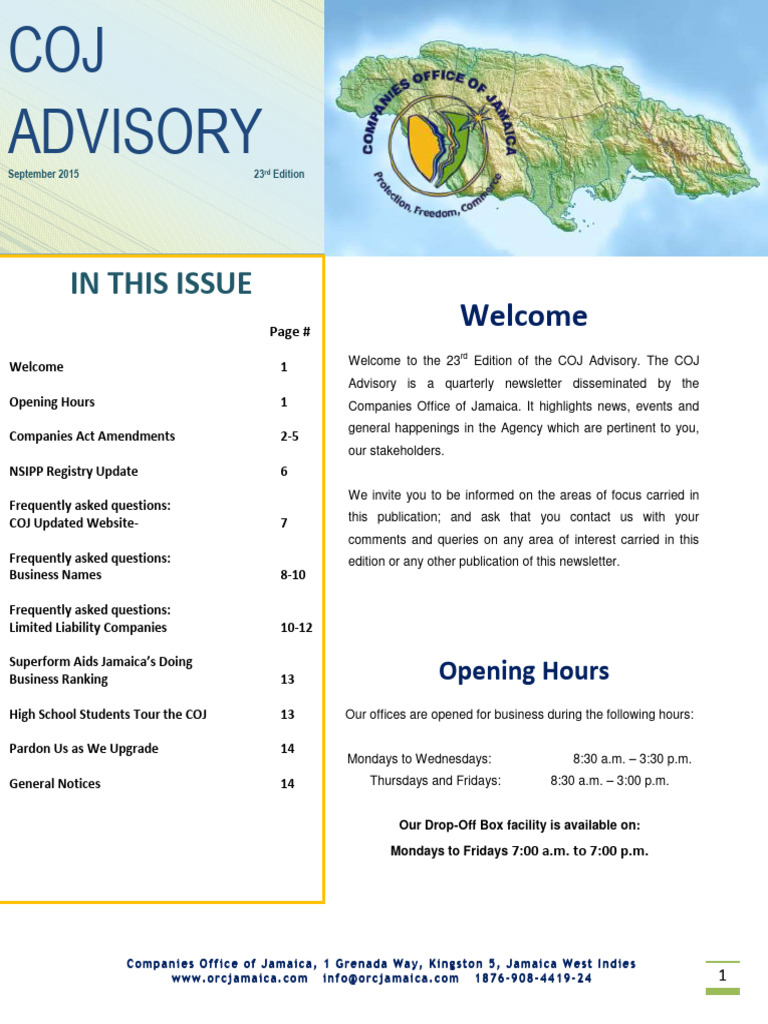 COJ Advisory 23rd Edition Sep. 2015 | PDF | Business | Finance & Money ...