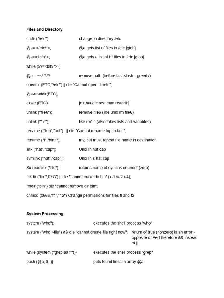 Perl Doc | PDF