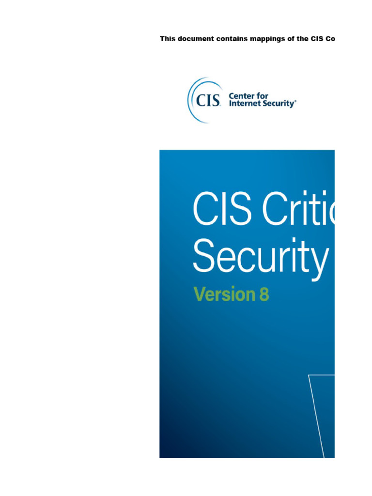 Cis Controls v8 Mapping To Nist CSF Final 06-11-2021 | PDF | Computers