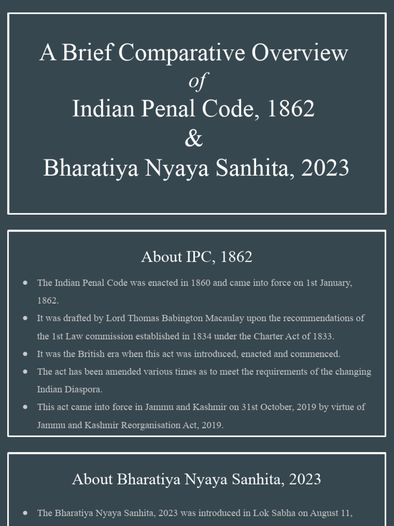 An Overview of BNS and IPC | PDF