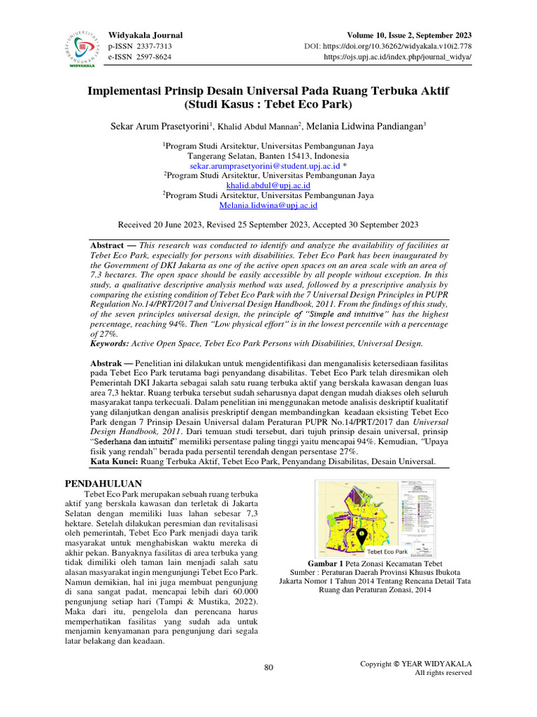 Implementasi Prinsip Desain Universal Pada Ruang Terbuka Aktif | PDF