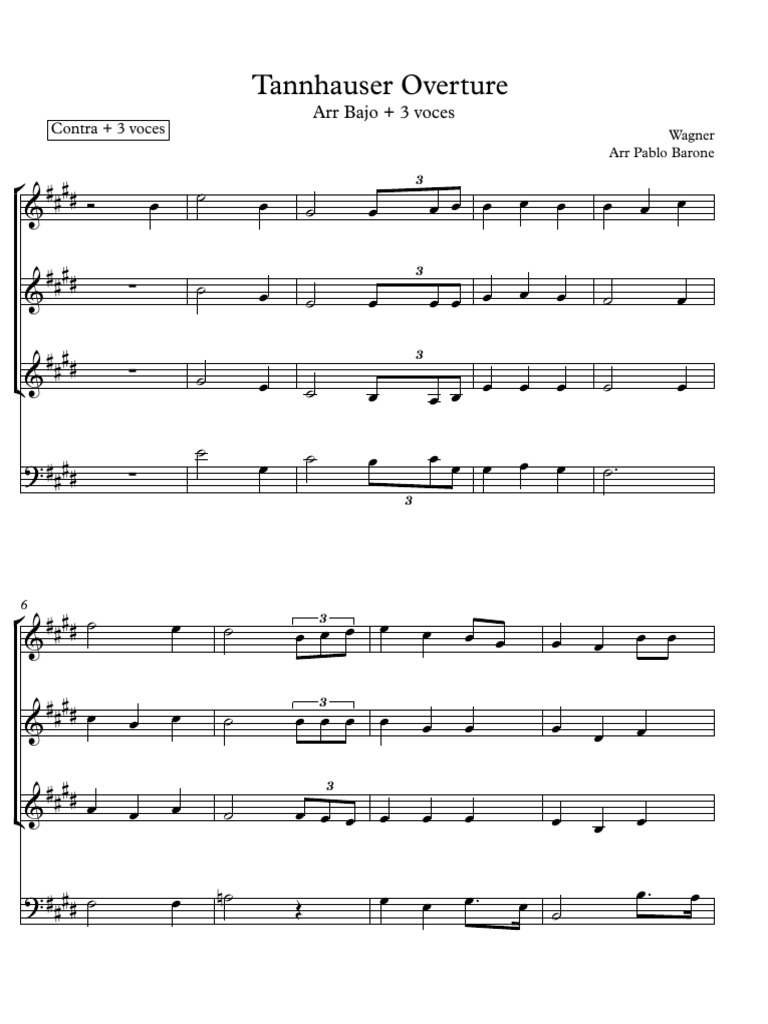 Tannhauser (Overture) - Wagner ARREGLO | PDF