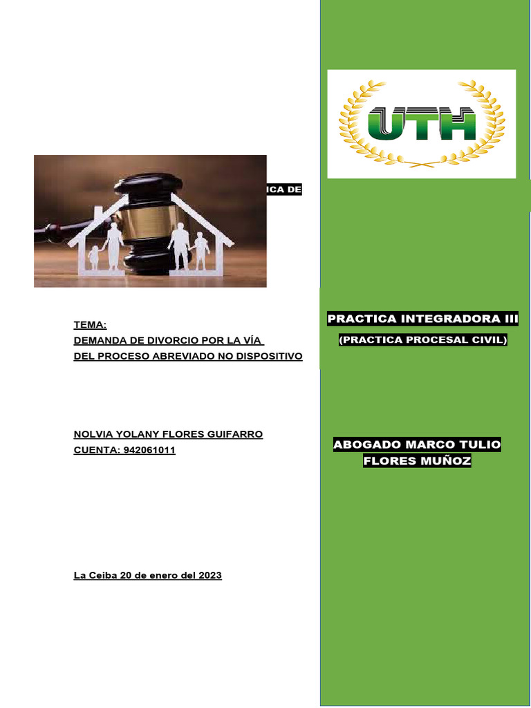 Demanda de Divorcio Contencioso | PDF Demanda de Divorcio Contencioso | PDF