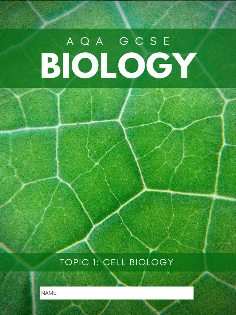 AQA GCSE Biology Topic 1 Cell Biology Revision Workbook | PDF